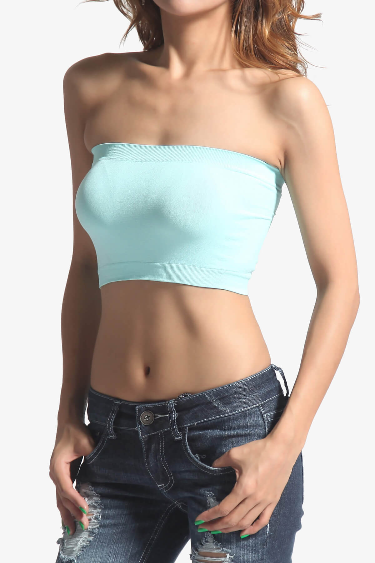 TheMogan Basic Layering Seamless Bra Top Bandeau Strapless Stretch Tube Bralette | eBay